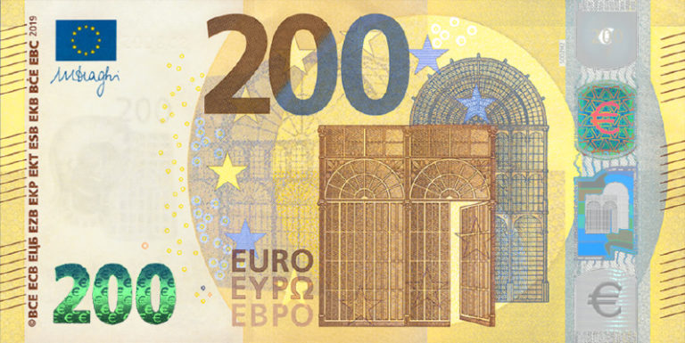 2019 new €100 and €200 euro banknotes - EUROPA series