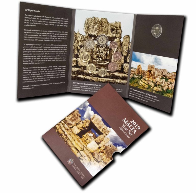 Malta 2019 - Euro coin set BU Ta' Hagrat F Mintmark - 2 euro coin ...